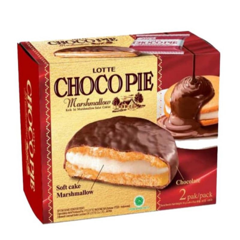 Jual LOTTE CHOCO PIE marshmallow Box 168g (6 pcs) 56g (2pcs) | Shopee Indonesia