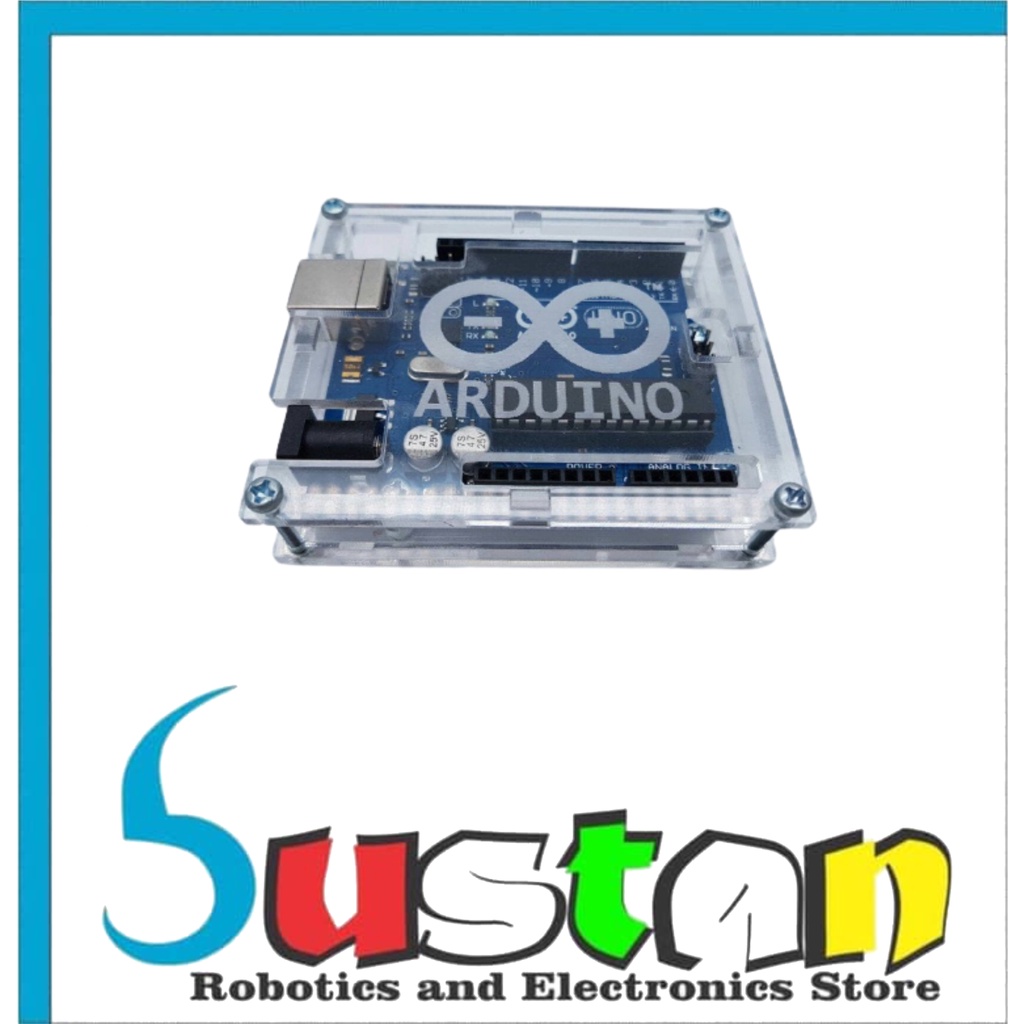 Jual Transparent Box Case Acrylic Case Arduino UNO with Logo Good ...