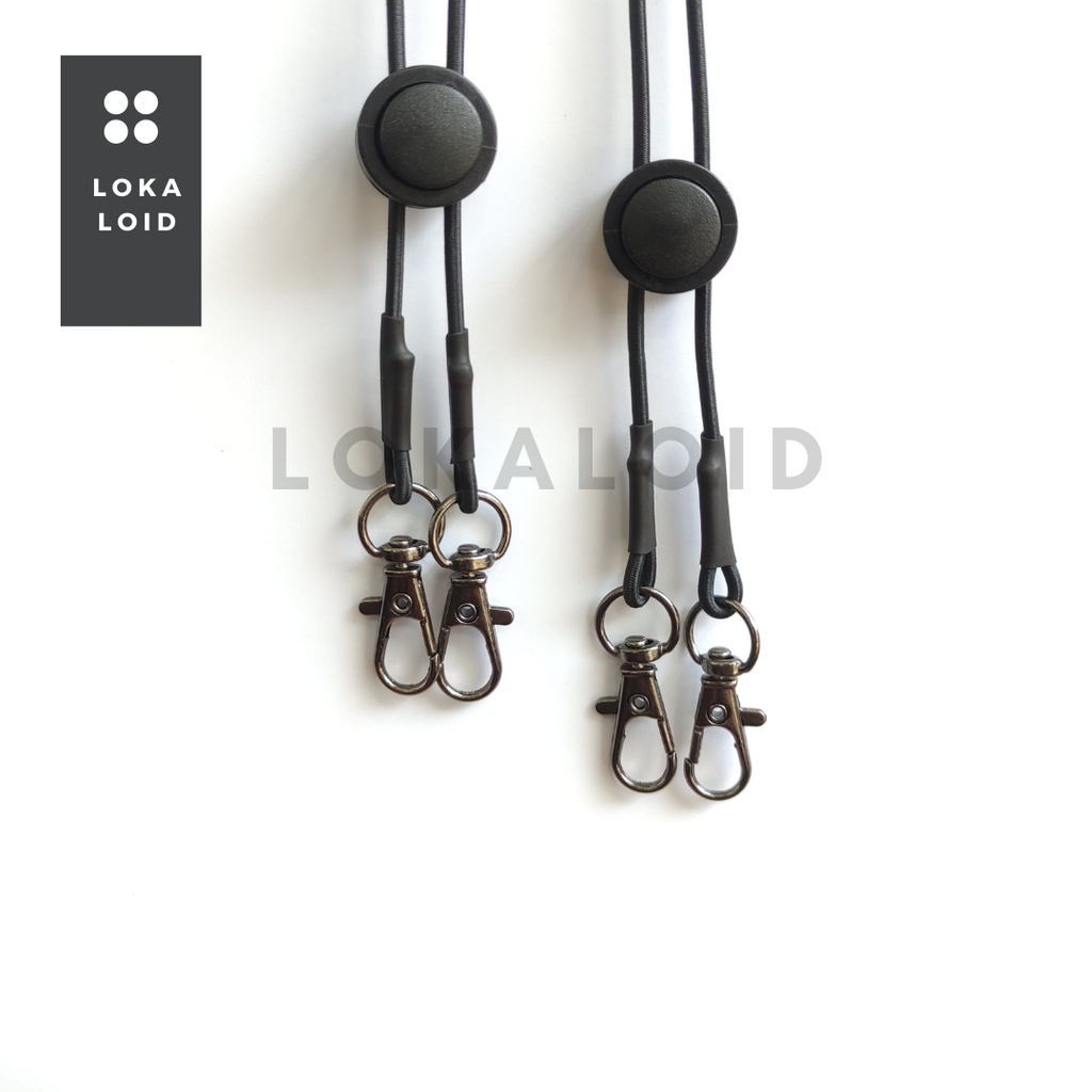 Jual Tali Masker Kalung Polos Hitam Hijab 2 in 1 Elastis Bulat Premium ...