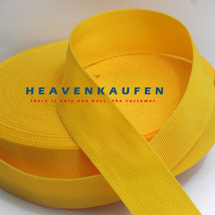 Jual 1 roll panjang 27 meter - Tali Webbing Warna Kuning 3,8 cm ...