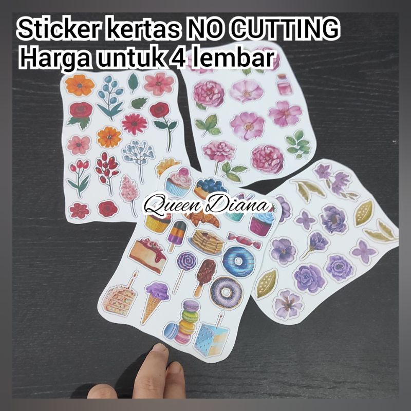 Jual Sticker bunga 4 lembar No Cutting stiker aesthetic murah | Shopee ...