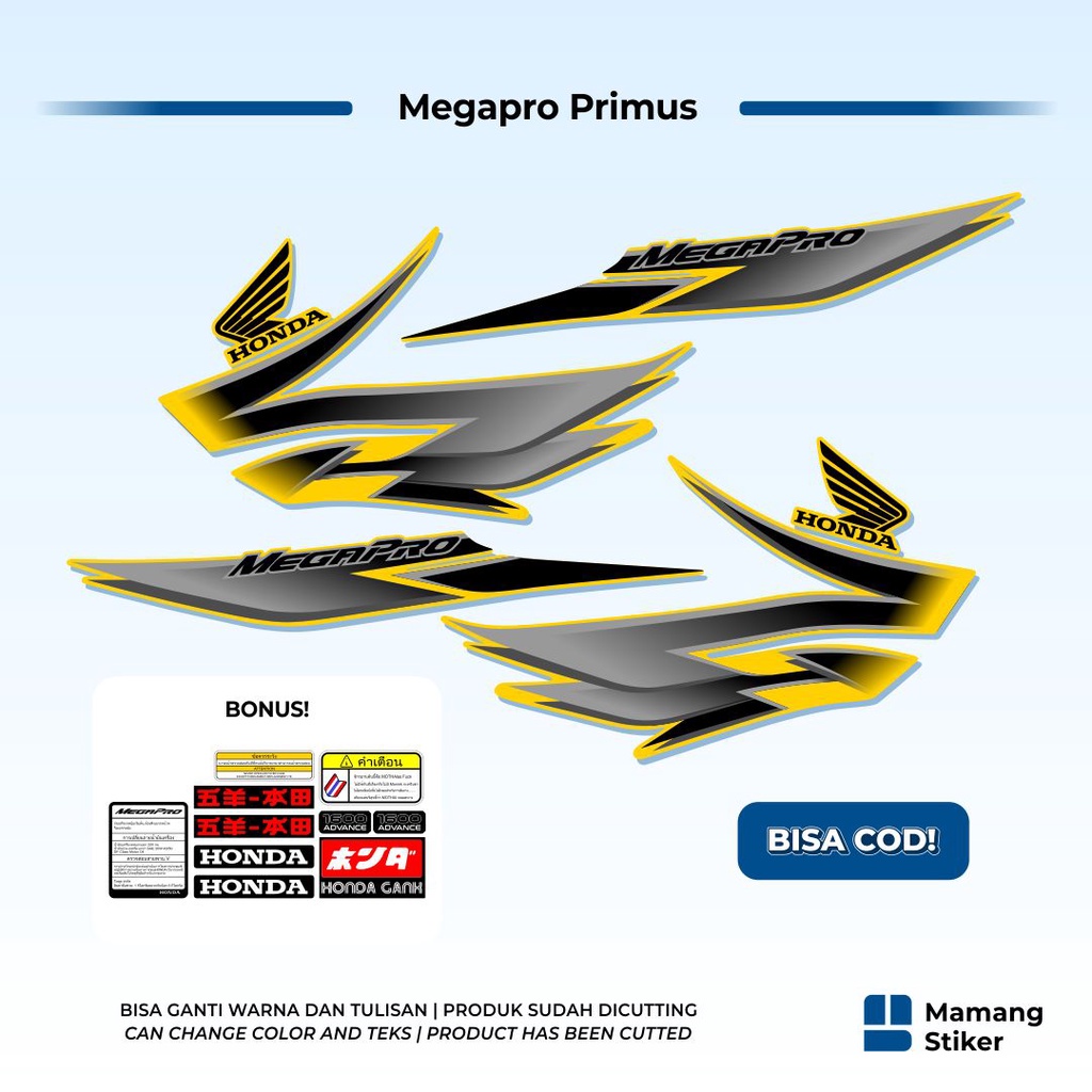 Jual Striping Megapro Primus Variasi (1) Custom Original Lis List Merah ...
