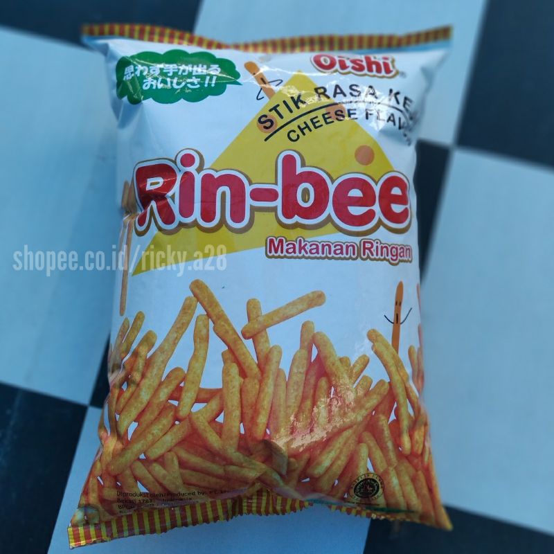 Jual Cemilan Snack Renyah Gurih Keju Keripik Stik Oishi Rin Bee 65gr ...