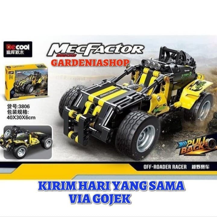 Jual BRICK DECOOL 3806 MECFATOR JEEP OFF ROADER RACER PULL BACK | Shopee Indonesia