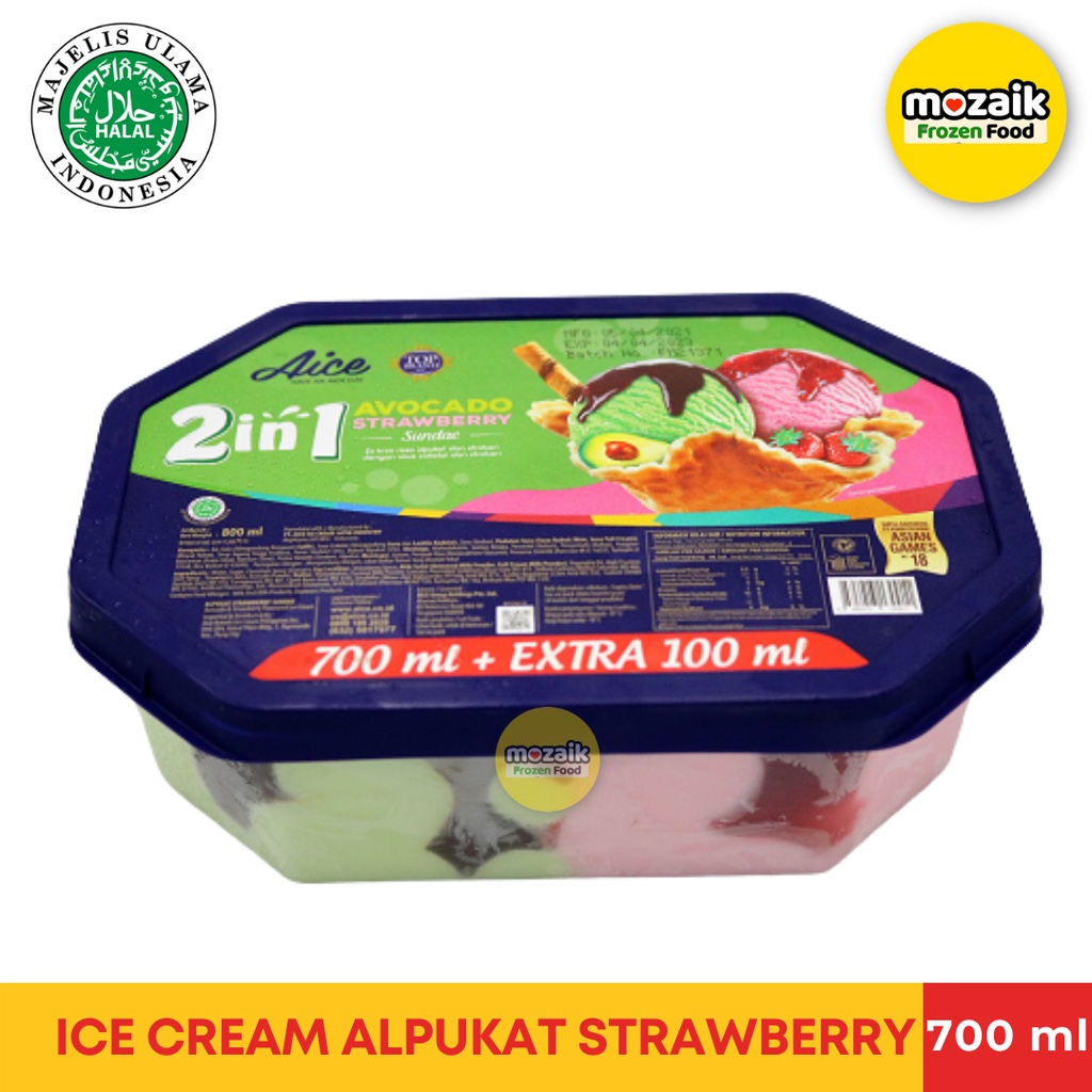 Jual Aice Ice Cream Alpukat Strawberry Es Krim Frozen Mart Frozen Food ...