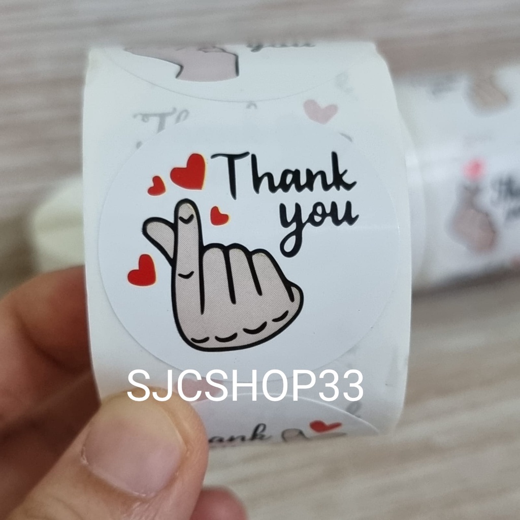 Jual 1 roll isi 350 ukuran 3,8 cm sticker label thank you sarang ...