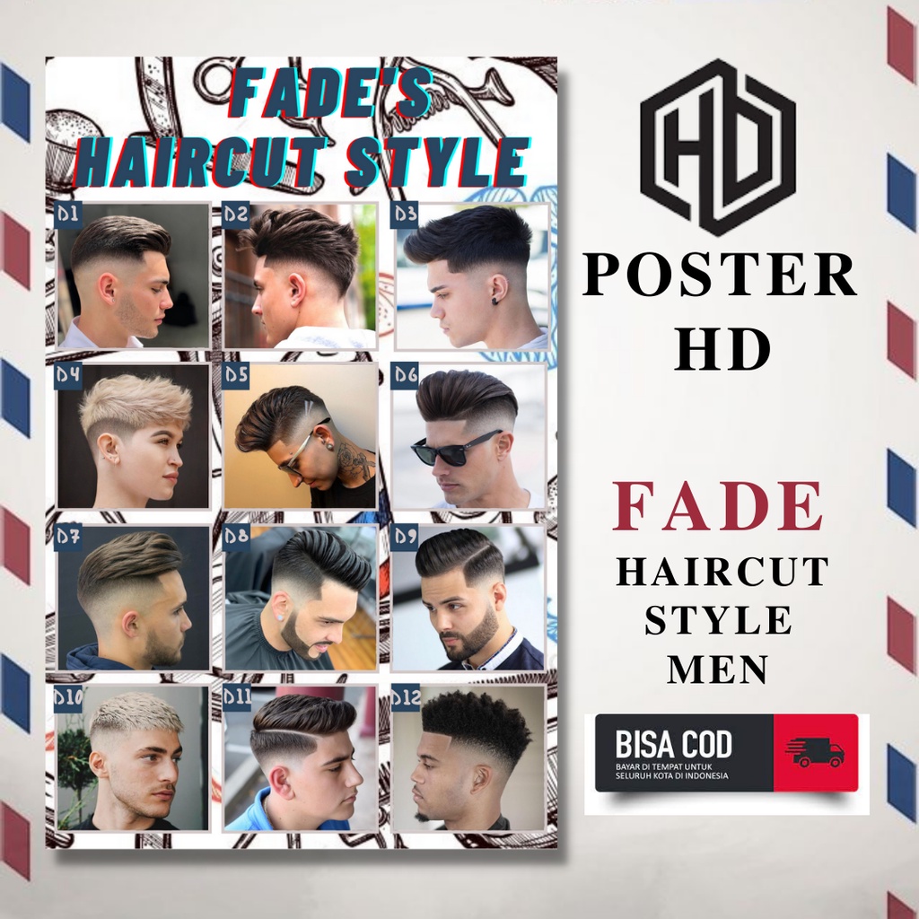 Jual POSTER HD - poster pangkas rambut pria 2022 model FADE - poster ...