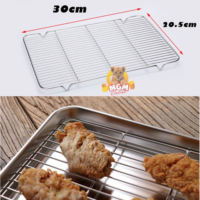 Jual 30x20 Stainless Wire Mesh Peniris gorengan / BBQ grill / tatakan ...