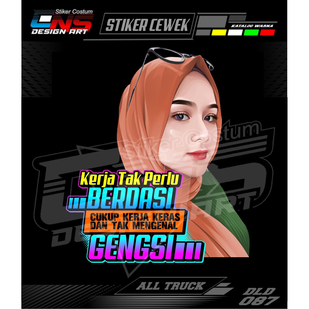 Jual Stiker Cewek Hijab Jumbo 1Meter Sticker decal mobil motor Sticker ...