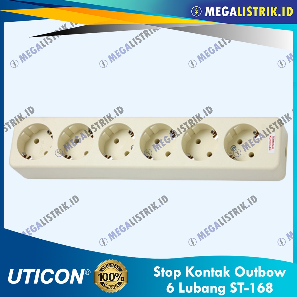Jual UTICON STOP KONTAK ARDE 6 LUBANG / SOCKET OUTLET ST-168 / ST168 ...