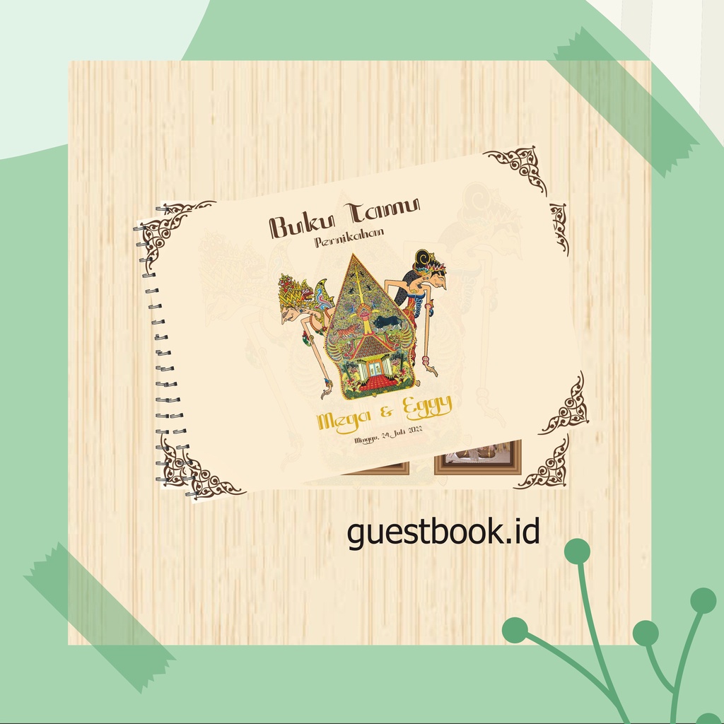 Jual Custom Buku Tamu Undangan Pernikahan Motif Wayang / Guest Book ...