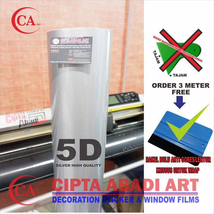 Jual STIKER CARBON FIBER 5D SILVER GLOSSY UNTUK MOBIL-MOTOR ( NEW L ...