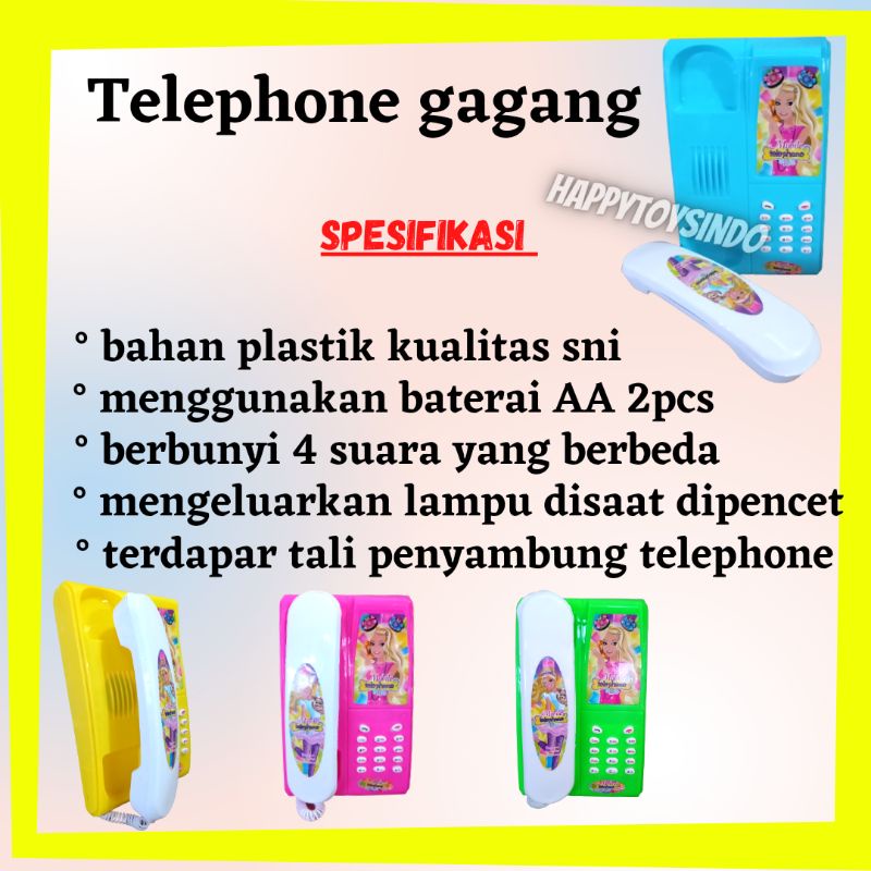 Jual Mainan Anak Cewek Perempuan Anak Cowok Laki Laki Telephone Gagang ...