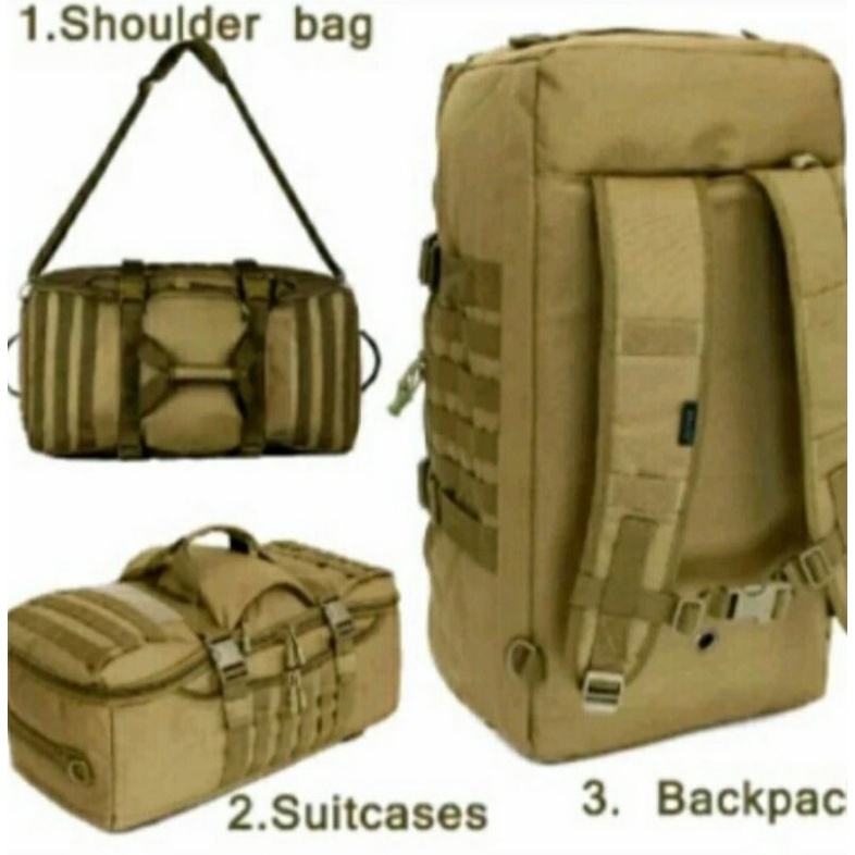 Jual tas tactical army tas brimob 3in1 tas treveling jumbo 75L | Shopee ...