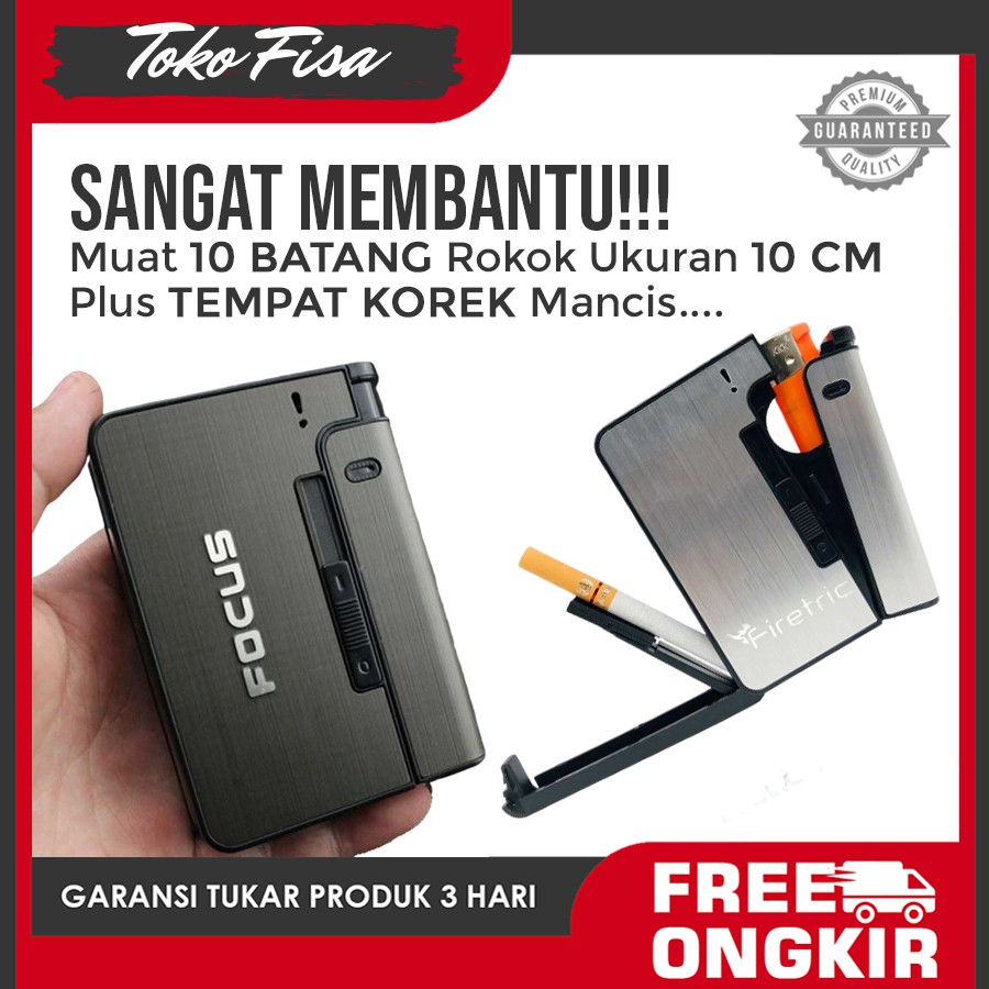 Jual Kotak Rokok Tempat Bungkus Wadah Roko 10 Batang Plus Tempat Korek ...