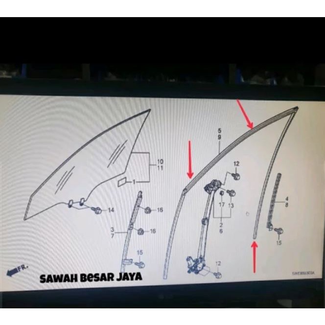 Jual Karet Run Channel Rel Kaca Jendela Pintu Depan Belakang CRV RM Gen ...