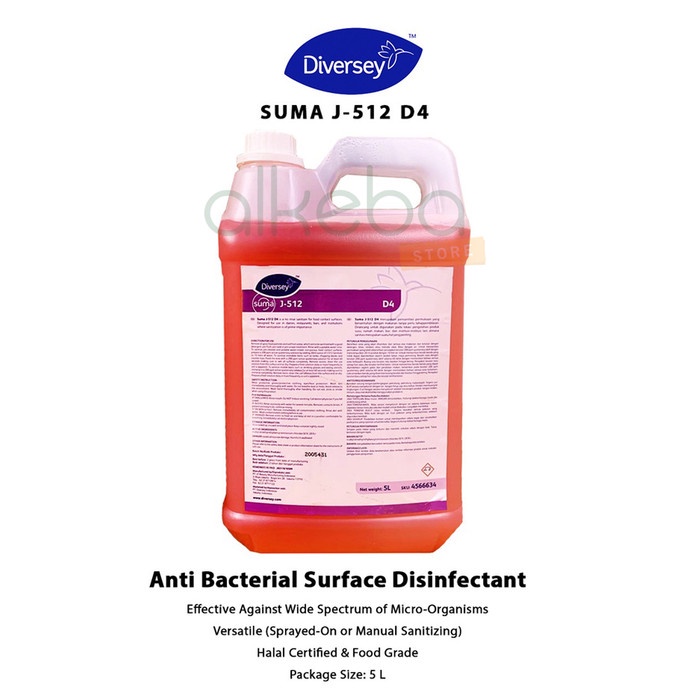 Jual Diversey Suma J-512 D4 5 liter - desinfectan kitchen food area ...