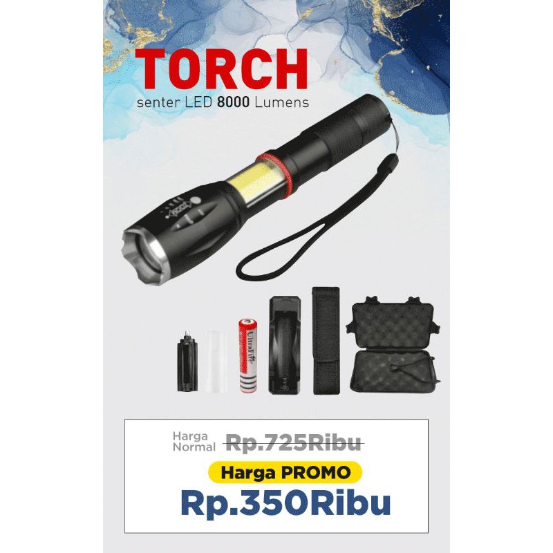 Jual TORCH SENTER LED 8000 LUMENS | Shopee Indonesia