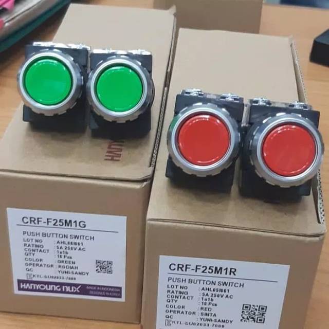 Jual PUSH BUTTON HANYOUNG CRF-F25M1R CR-F25M1G 25MM | Shopee Indonesia