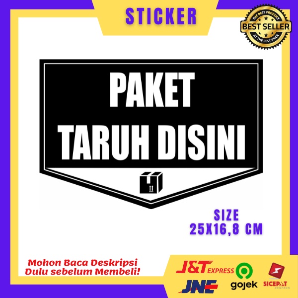 Jual STIKER PAKET TARUH DISINI / STICKER SAFETY SIGN / LABEL STICKER ...