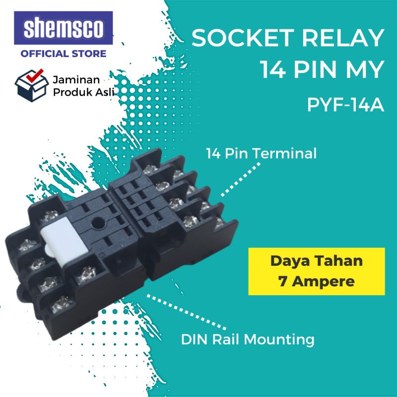 Jual Socket Relay 14 Pin MY4 MY4N Soket Relai Merk Shemsco PYF-14 PYF14A | Shopee Indonesia