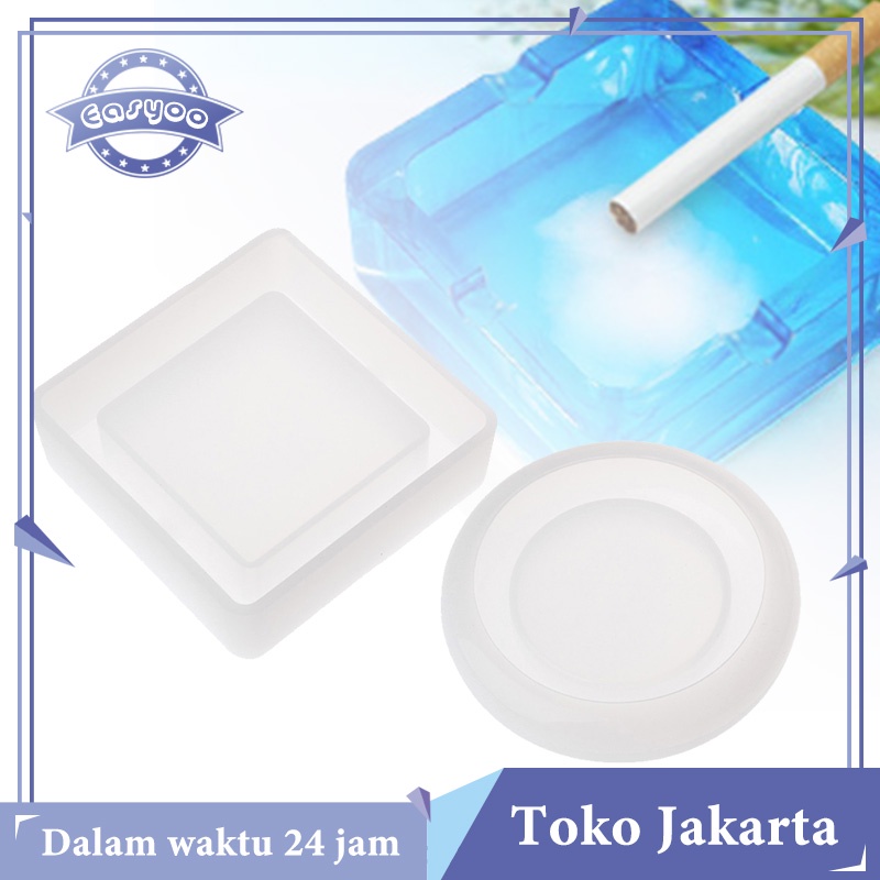 Jual Cetakan Silikon Bulat Cetakan Silikon Asbak Epoksi Resin DIY ...