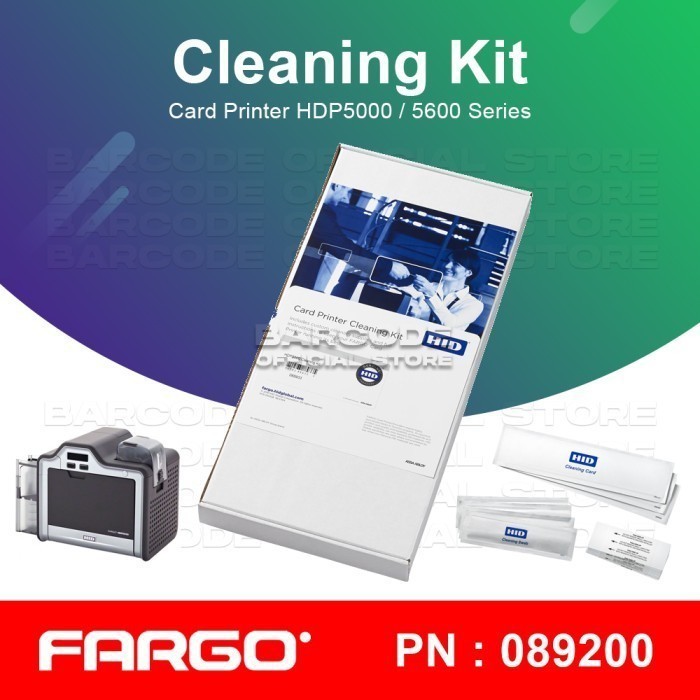 Jual Cleaning Kit HID Fargo PN 089200 4 Swab 10 Cards 10 Pads HDP 5000 ...