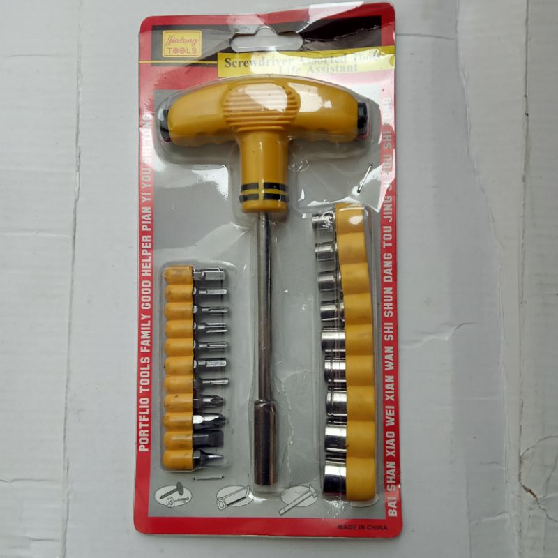 Jual OBENG T socket 24pcs//obeng dan kunci | Shopee Indonesia