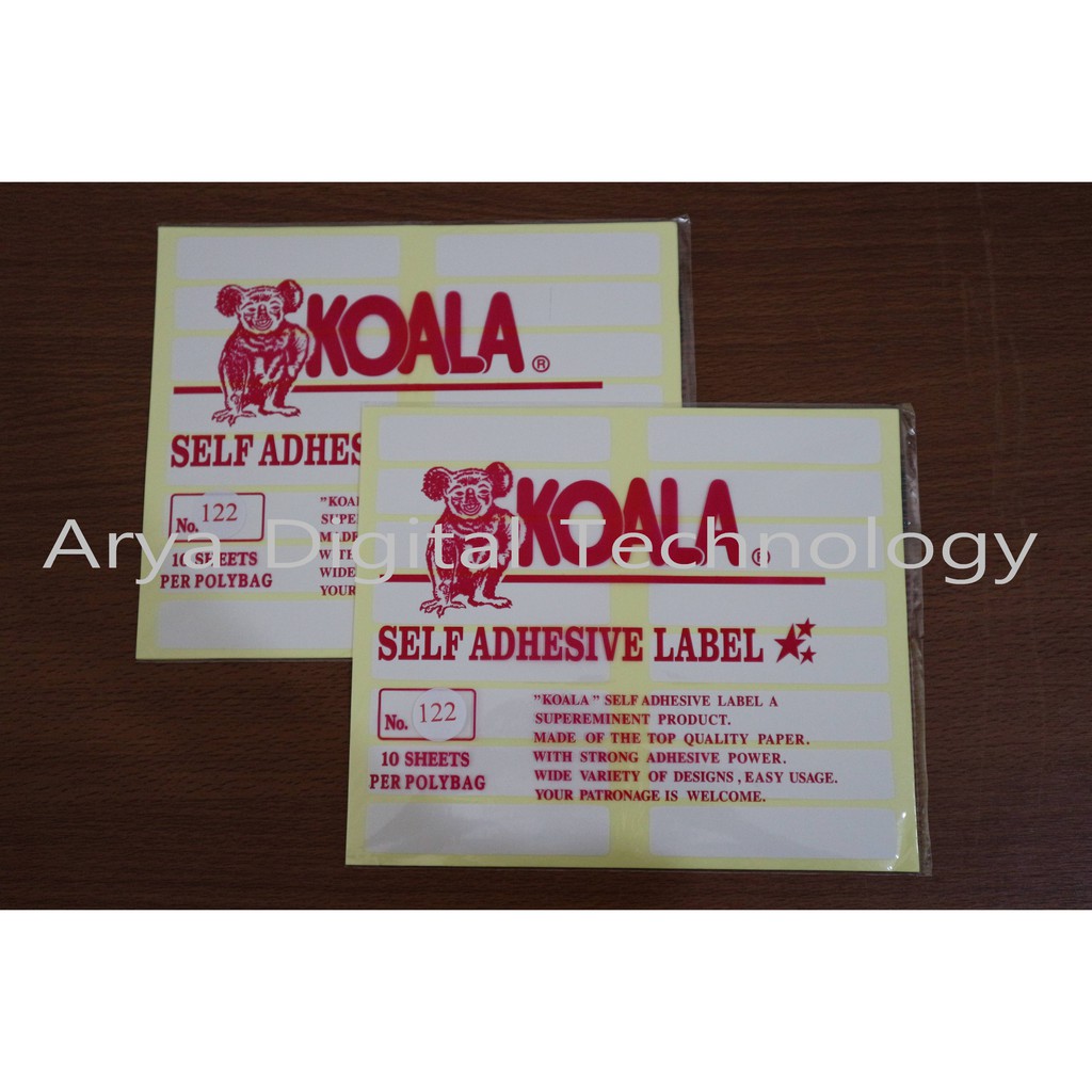 Jual Kertas Sticker Label Koala No 122 Kertas Stiker Tempel Murah Bagus ...
