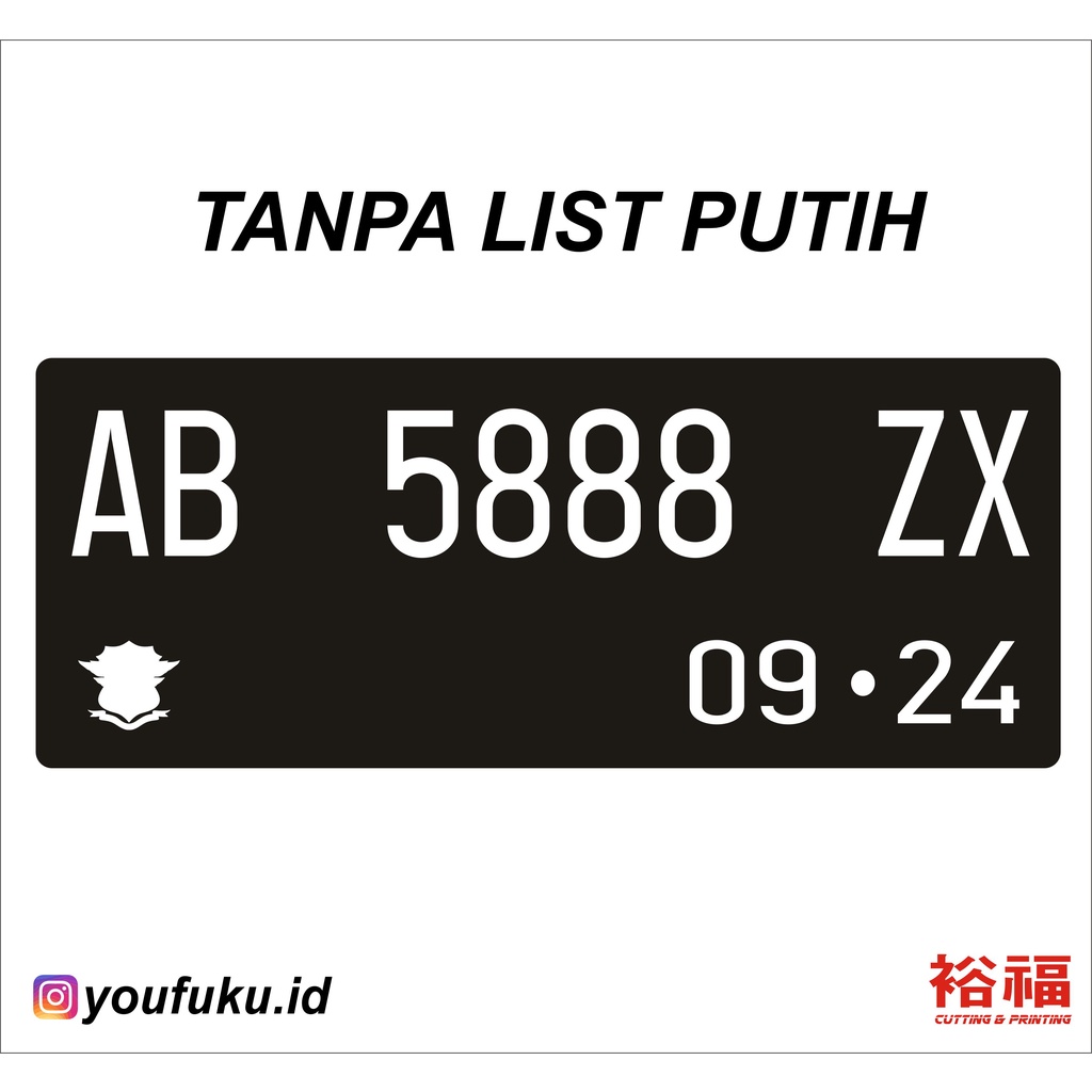 Jual Cutting Sticker Plat Nomor Motor , stiker plat nomer motor ...