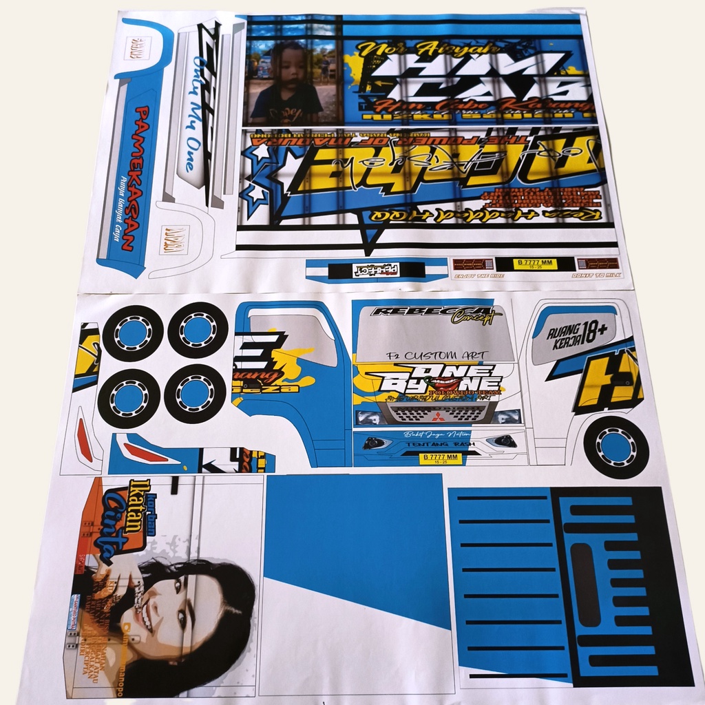 Jual Lembaran pola stiker truk HM Cabe one ny one ukuran besar | Shopee ...