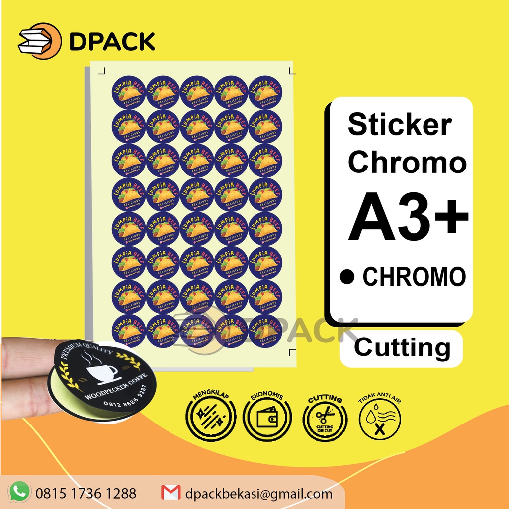 Jual Cetak Sticker Chromo / Sticker Label Kemasan (print&cut) | Shopee ...