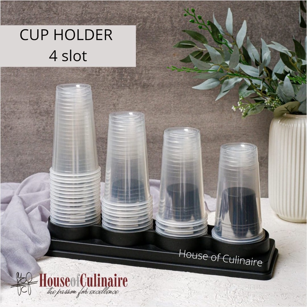 Jual Tempat Gelas Cup Plastik 4 slot Acrylic Cup Holder Dispenser 4 ...