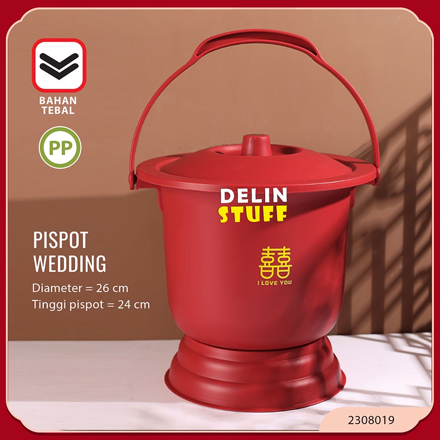 Jual Pispot Wedding Pispot Plastik Shuang Xi Pispot Sangjit (2308019 ...