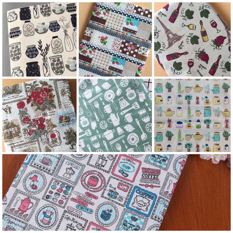 Jual Kain Linen Motif Dapur dan Kebun/DIY Fabric Craf Handmade | Shopee ...