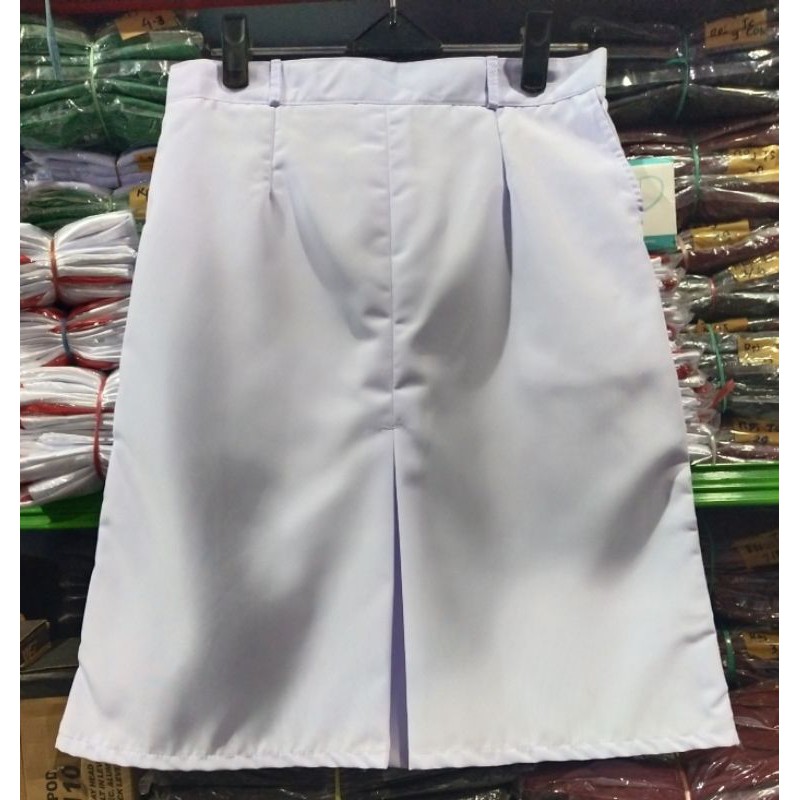 Jual Seragam Sekolah Rok Putih Pendek Span Lipit 1 Kain Tissu | Shopee ...