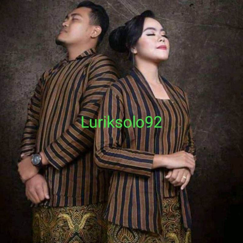 Jual Surjan Dan Kebaya Lurik Dewasa (Couple) | Shopee Indonesia