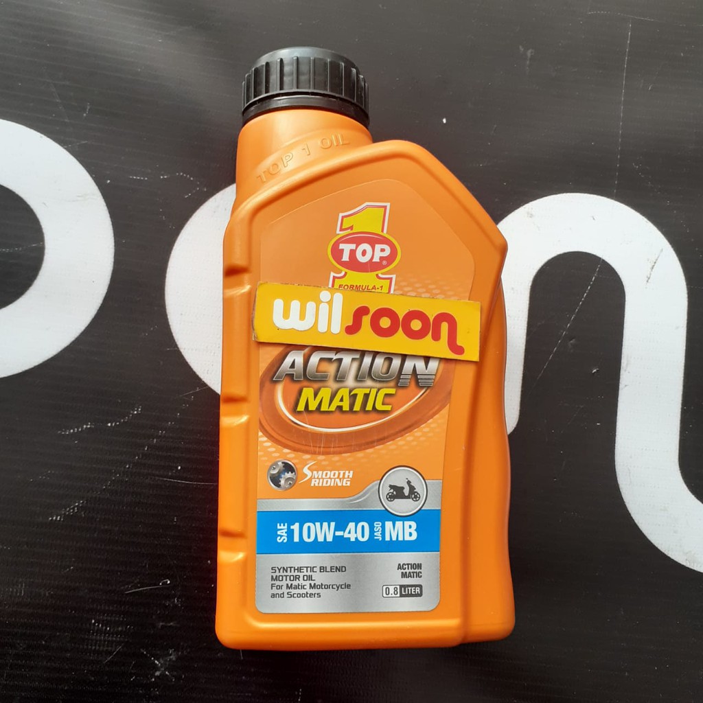 Jual Oli Mesin Motor TOP1 Action Matic SAE 10W - 40 Jaso MB 800ml | Shopee Indonesia