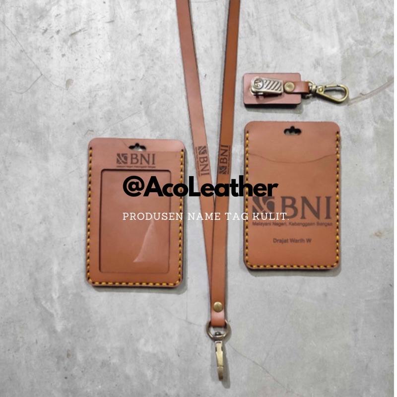 Jual NAME TAG KULIT CUSTOM id card kulit custom name tah custom logo ...