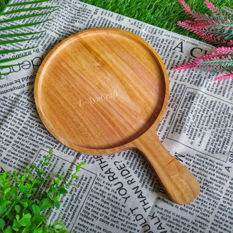 Jual L-AYUCRAFT Piring pizza/piring teflon kayu mahoni | Shopee Indonesia