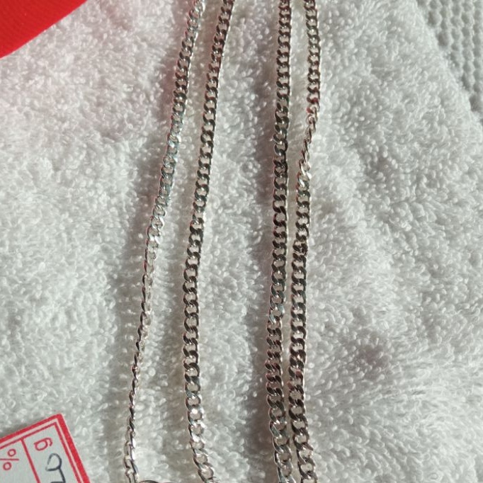 Jual Kalung rantai nori sisik naga perak silver asli 925% panjang 55cm lebar 2.4mm | Shopee ...