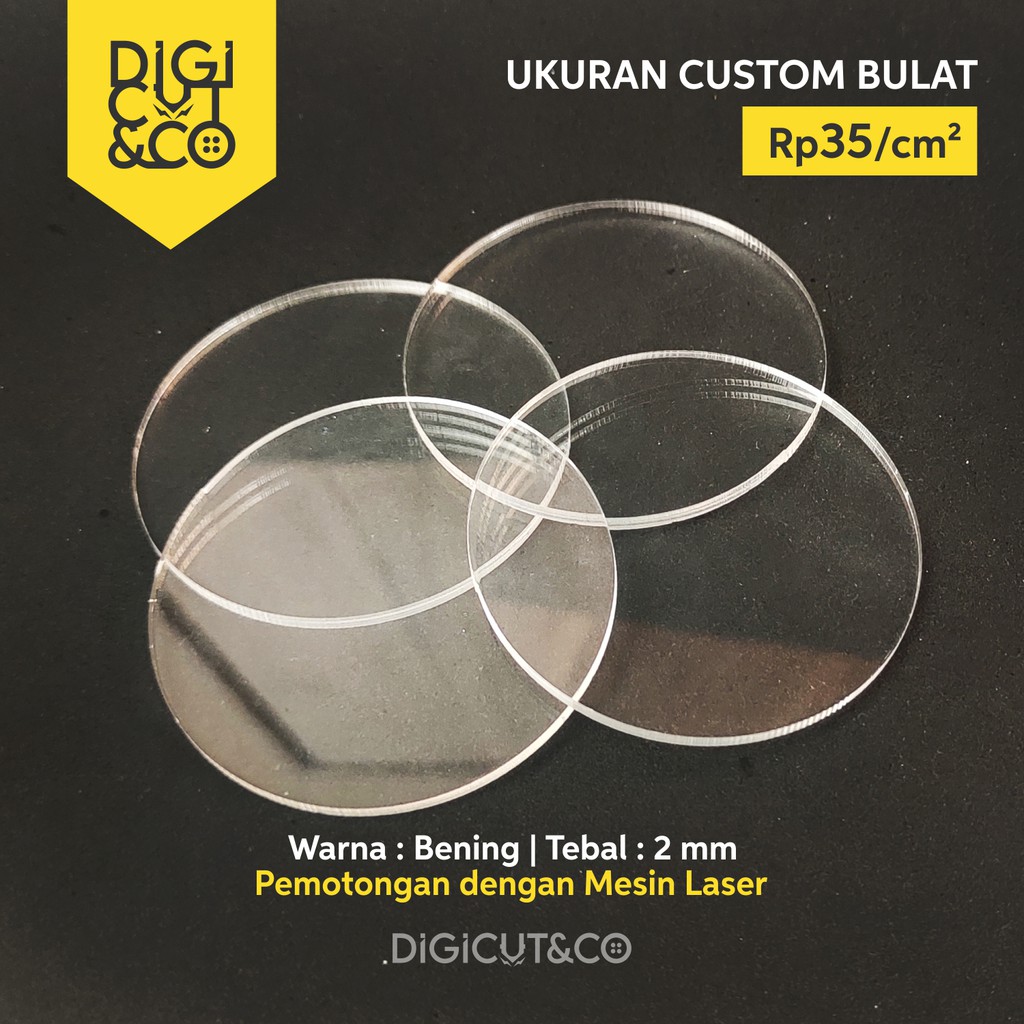 Jual Akrilik Lembaran 2mm BENING Custom Ukuran Bulat - Digicut&Co | Shopee Indonesia