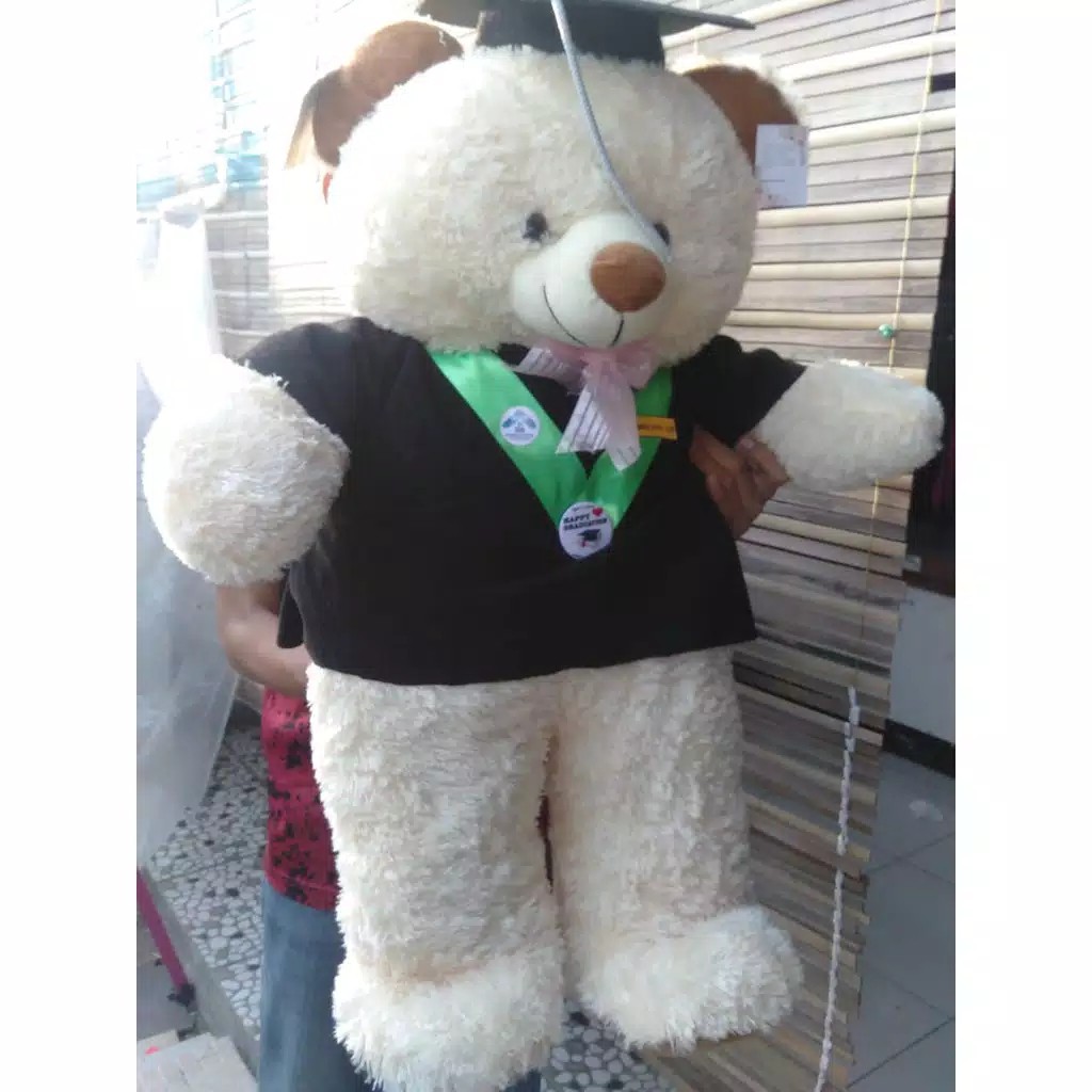 Jual Boneka Teddy Baer Jumbo 1 Meter Beruang Hadiah Wisuda Free Custom ...