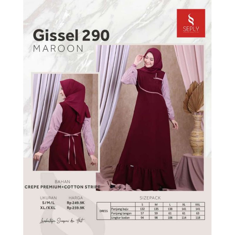 Jual Gamis Seply Gissel 290 Maroon XL | Shopee Indonesia