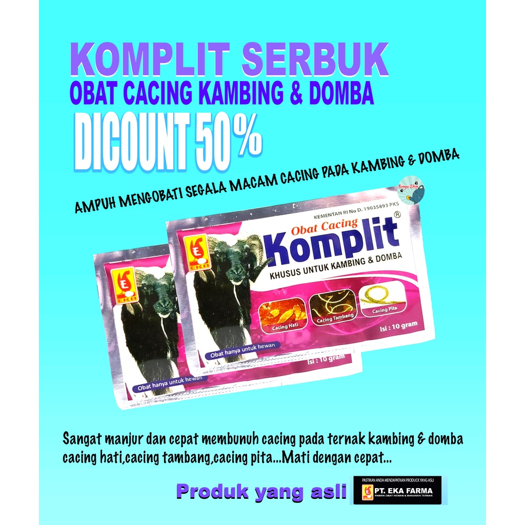 Jual KOMPLIT-OBAT CACING KAMBING & DOMBA KOMPLIT SERBUK- EKAFARMA ...