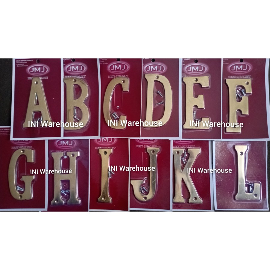 Jual Huruf / Abjad Kuningan untuk Alamat Rumah A B C D E F G H I J K L ...