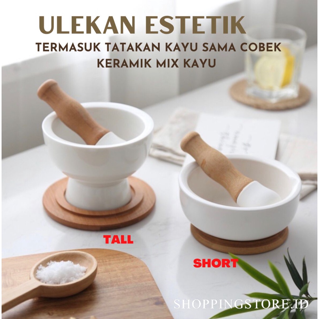 Jual Ulekan Cobek Alu Estetic Nordic Style Bahan Keramik Ceramic Pestle ...