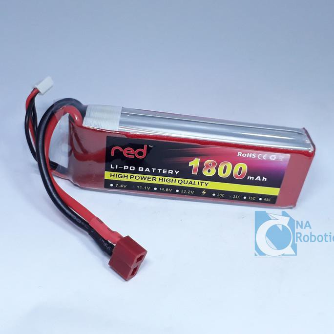 Jual Model Terbaik Lipo Red Battery 1800 Mah 3S 25C T Plug Pengiriman ...