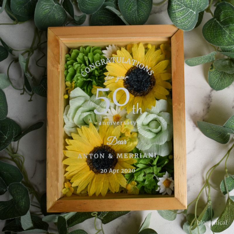 Jual Sunflower Premium Flower Box | Bunga kertas premium dalam frame ...