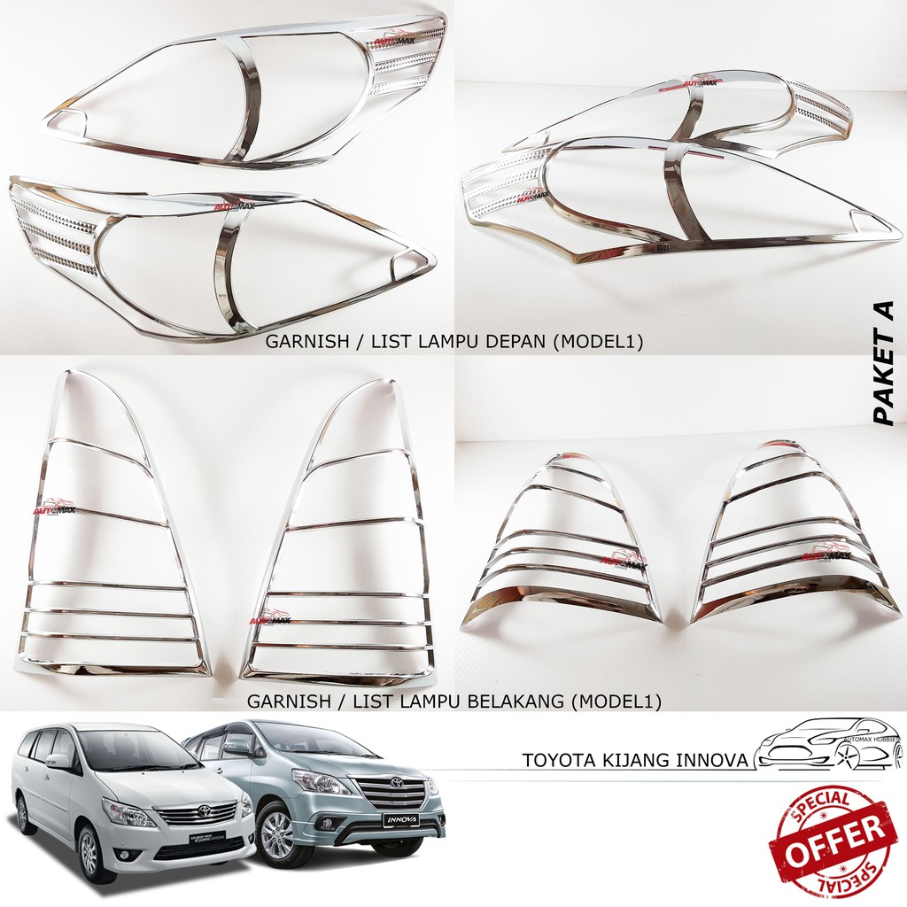 Jual PAKET Garnish / List Lampu Grand Innova / Grand New Kijang Innova ...